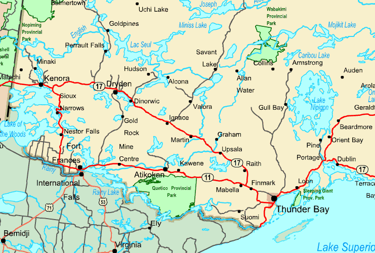Regional Map of Thunder Bay, Kenora Regional Map of Thunder Bay, Kenora